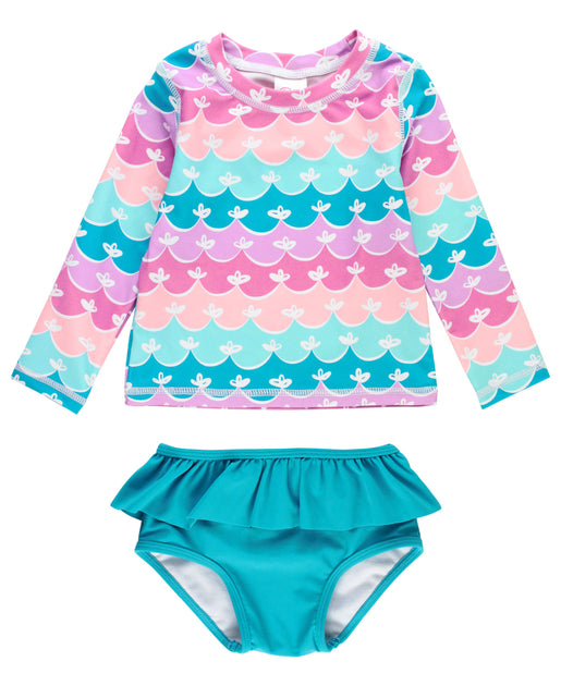 Girls Mermaid Skirted Long Sleeve Rash Guard Bikini – Tribute Clothing Co